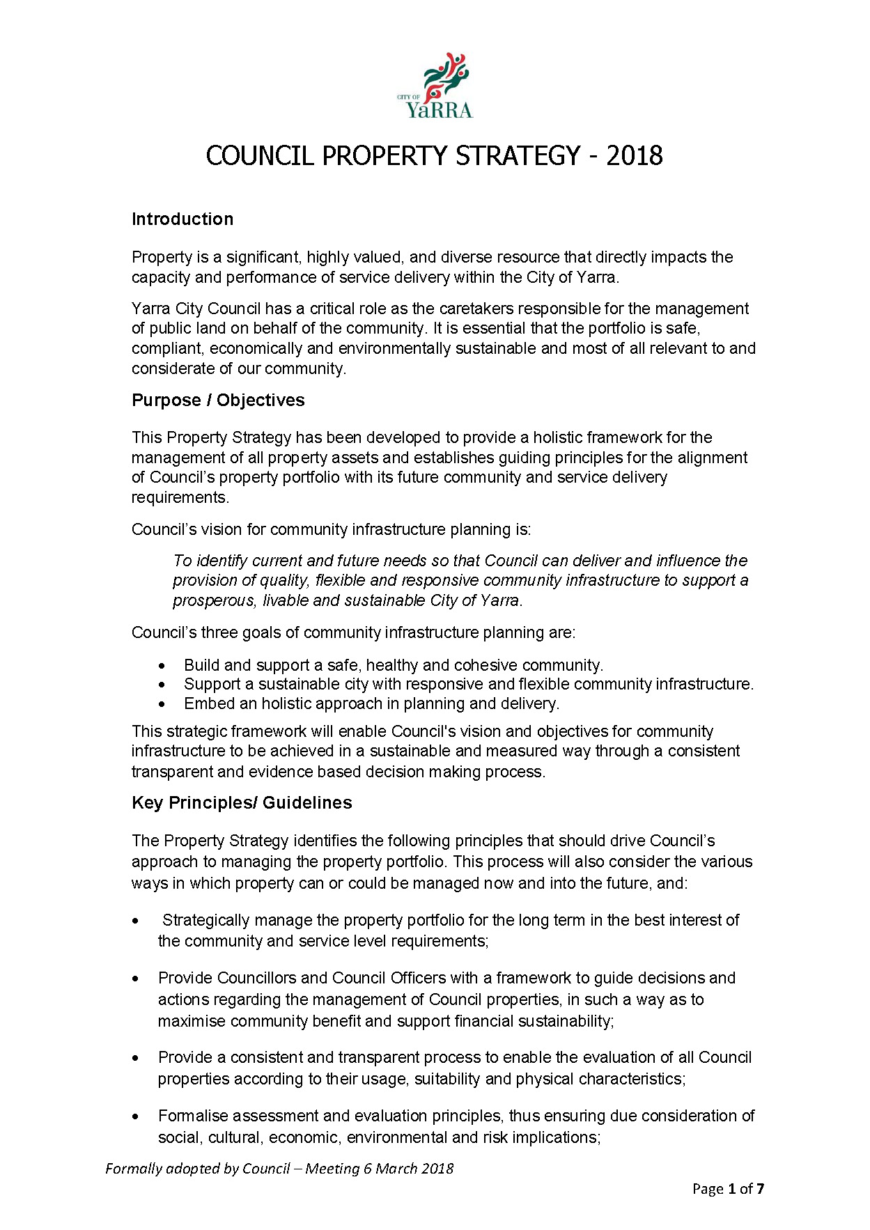 Property Strategy 2018 | Yarra City Council